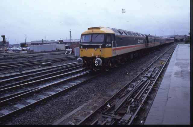35MM SLIDE BRITISH Railway Br Diesel Class 47 - 47803 At Derby 12/05 ...