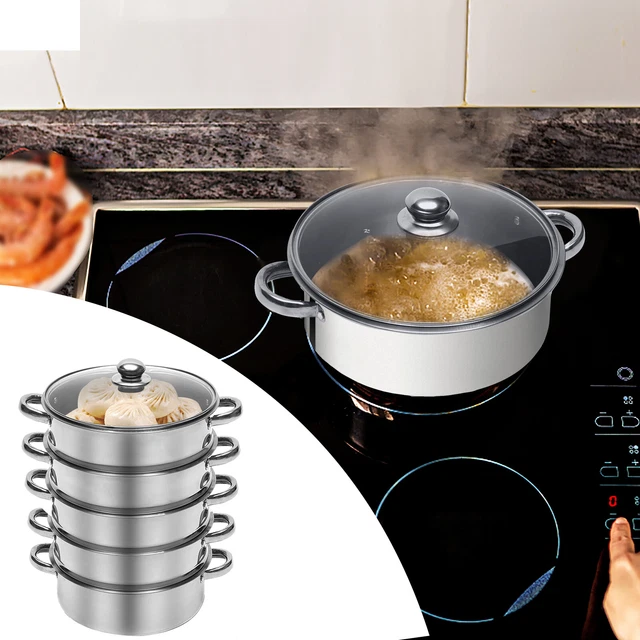 DAMPER COOKER STAINLESS Steel 5 Floor Steamer Manti Pot Steamer ...