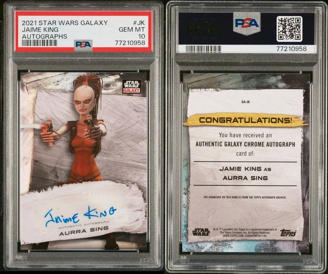 2022 TOPPS STAR WARS GALAXY Jaime King Autograph #JK (Aurra Sing) PSA ...