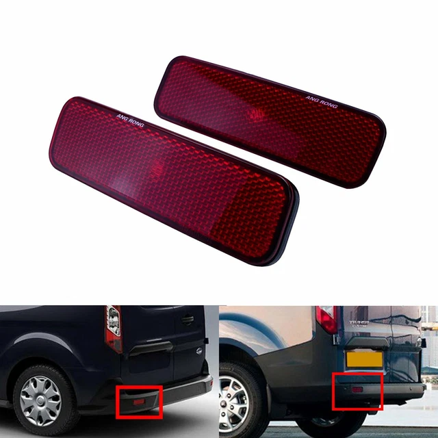 2X FORD TRANSIT Van Custom Connect Rear Bumper Reflector Red Lens Left ...