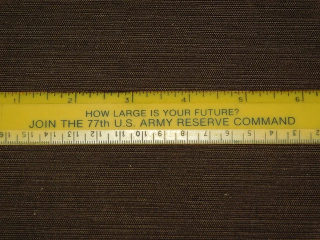 VINTAGE JOIN THE 77Th Us Army Reserve Command 7" Plastic Ruler £26.85 ...