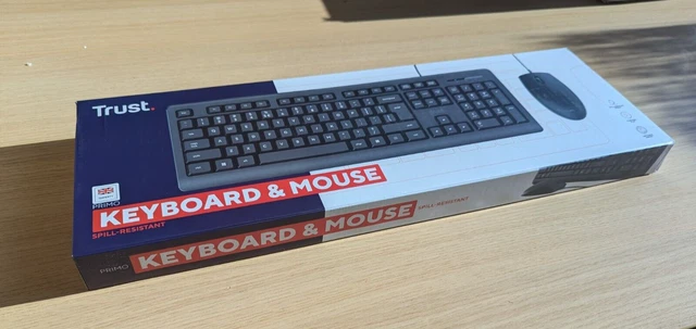 TRUST - PRIMO Spill Resistant Wired USB Keyboard & Mouse, Black £18.00 ...