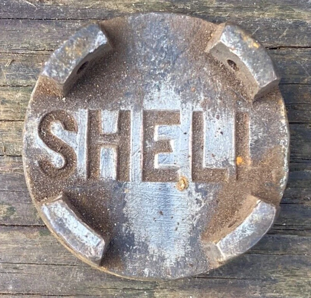 VINTAGE ORIGINAL BRASS SHELL Petrol Oil Can Screw Cap Lid Top £12.00 ...