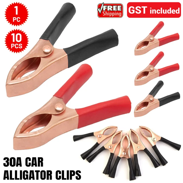 2-20X 30A CLAMPS/CROCODILE Clip Alligator Clips 70mm Car Alligator ...
