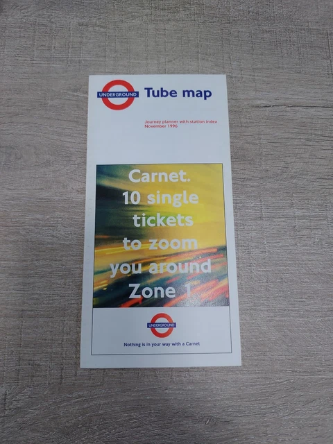 NOVEMBER 1996 LONDON Underground Tube Map Pocket Diagram Journey ...