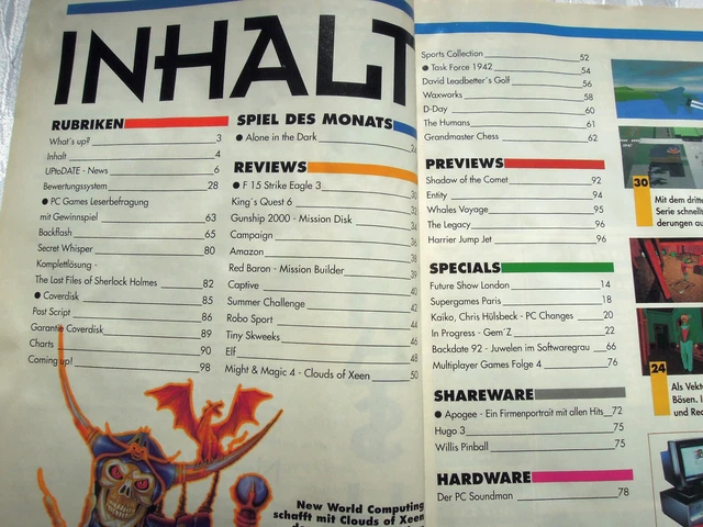 PC GAMES DISC & Mag 1/93 Magazin Zeitschrift Computec Verlag Retro ...