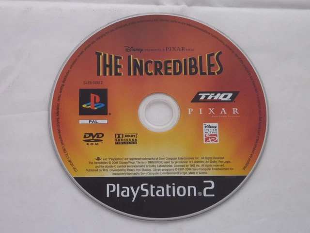 THE INCREDIBLES PS2 Game Disney Pixar Animated Movie Video Game ...