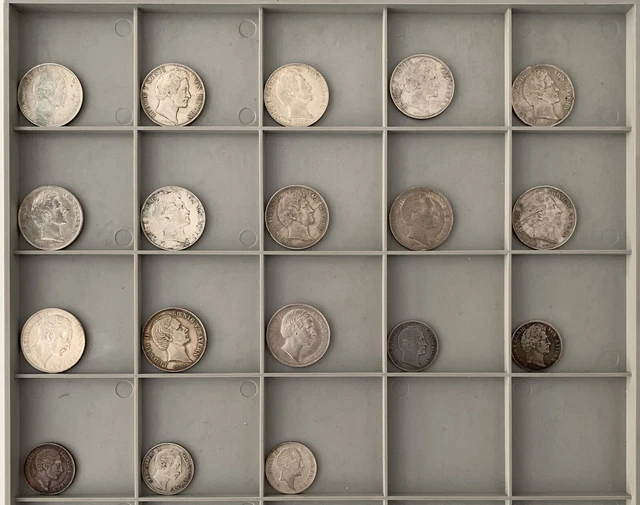 BAVARIA, LOT OF 18 silver coins, guilders and 1/2 guilders, Ludwig I ...