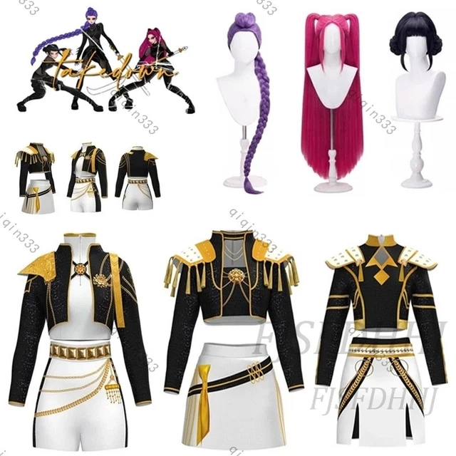 KIDS GIRLS K-POP Demon Hunters Costume Wig Rumi Mira Zoey Cosplay Fancy Dress Up EUR 36,53 ...