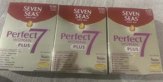 180 X SEVEN Seas Perfect7 Woman Plus Multivitamin Duo Tablets & Omega ...