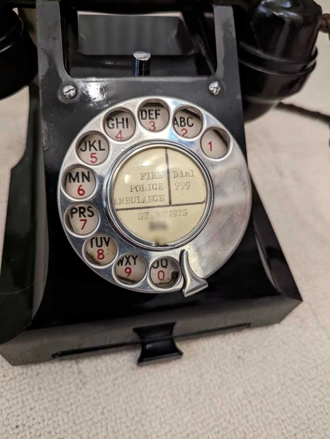 VINTAGE BLACK 1950'S Rotary Dial Bakelite Tele - collection only from ...
