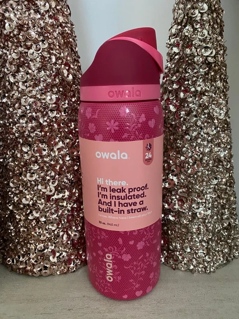OWALA &LOVE LETTER” 2025 Valentine Pink Heart Water Bottle 32oz NWT in ...