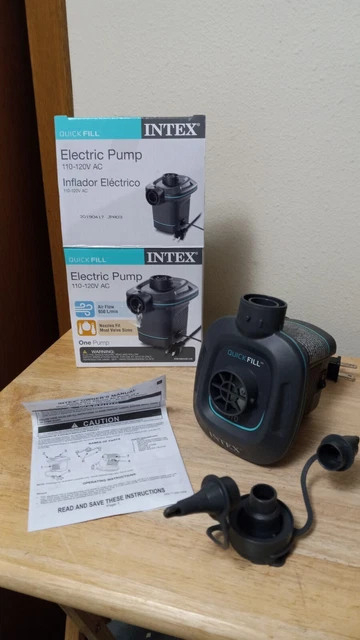INTEX QUICK FILL Electric Pump 110-120V AC Inflates Air Mattress Pump ...