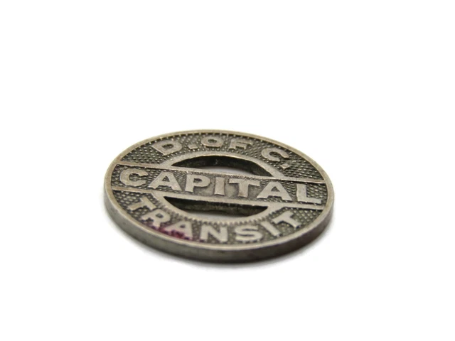 D OF C Capital Transit Token One Fare Silver Tone £10.65 - PicClick UK