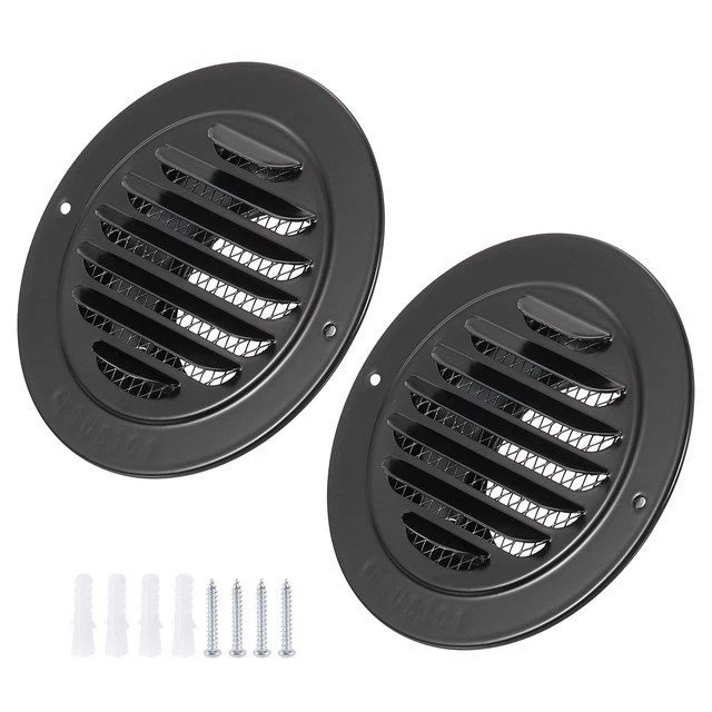 2PCS 3& ROUND Air Vent Cover 304 Stainless Steel Louvered Grill Screen ...