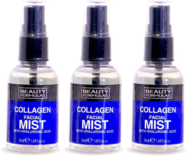 BEAUTY FORMULAS COLLAGEN Face Mist With Hyaluronic Acid 50ml X 3 £6.89 ...