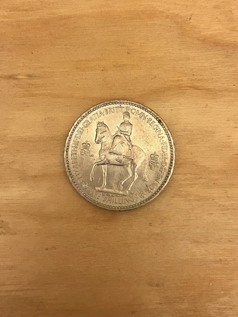 1953 QUEEN ELIZABETH II Coronation Crown Commemorative Five 5 Shilling ... 1953 QUEEN ELIZABETH II Coronation Crown Commemorative Five 5 Shilling ...