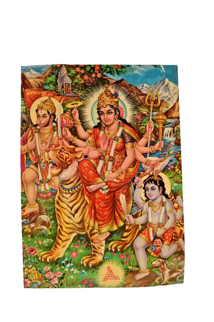 AMBAJI SHREE AMBE Maa Vintage Indian Hindu Devotional Print Hanuman God ...