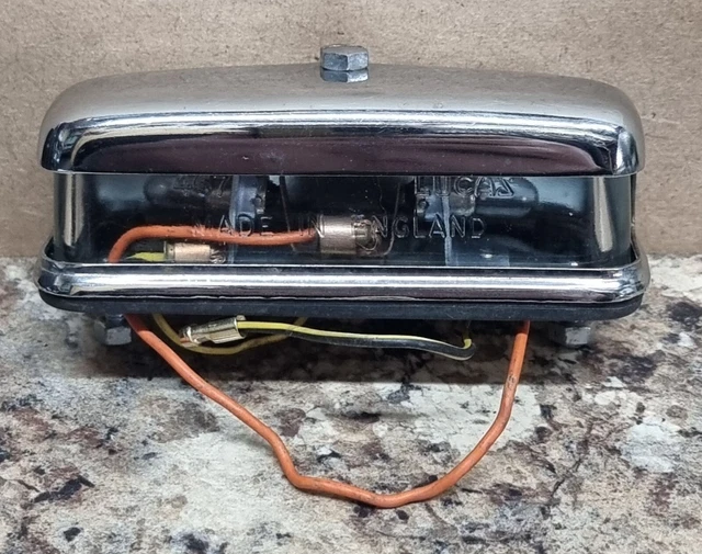 GENUINE LUCAS L467 - Chrome Number Plate Light - Bmc Mini Triumph ...