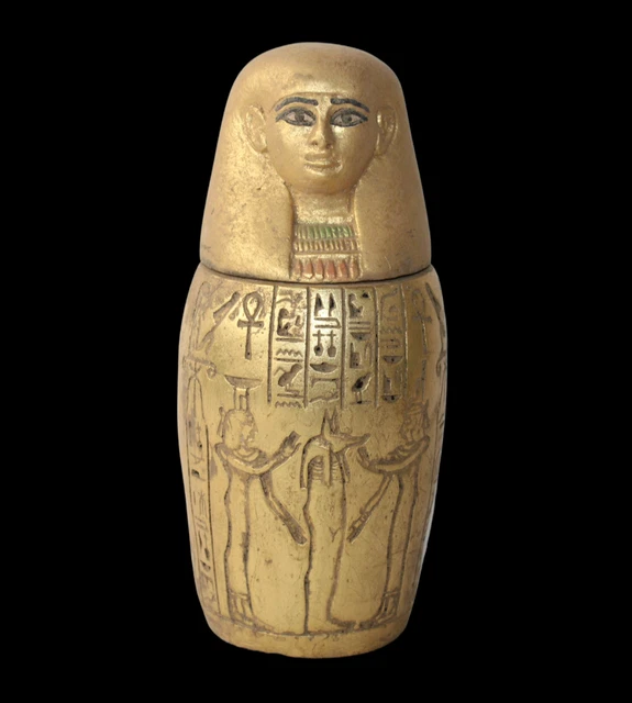 4 GRANDI RARI Vasi canopi antichi egiziani per la mummificazione con ...