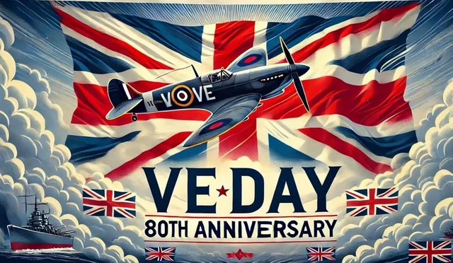 VE DAY 80TH Anniversary Flag Banner Decorations Victory In Europe ...