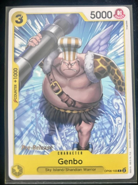ONE PIECE - PRE-RELEASE - OP06-105 GENBO Card - English £0.99 - PicClick UK