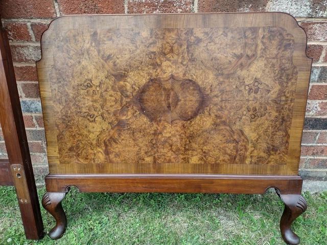 ANTIQUE BURR WALNUT Single Bed with Cast Iron Frame Collect EX13 £24.99 ...