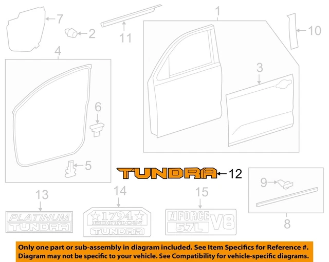 TOYOTA OEM 14-18 Tundra porte avant-emblème plaque signalétique droite ...
