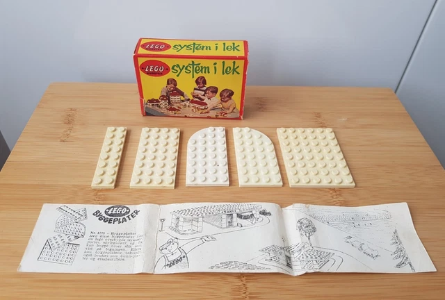 RARE VINTAGE LEGO Mursten System i Lek Set 1225 plaques minces. 1955 ...