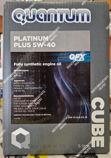 GENUINE VOLKSWAGEN 5LITRE Quantum Platinum Plus Engine Oil 5W-40 ...