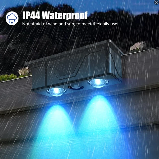 SOLAR LED RGB Color Garden Fence Wall Lights Outdoor Backyard ...