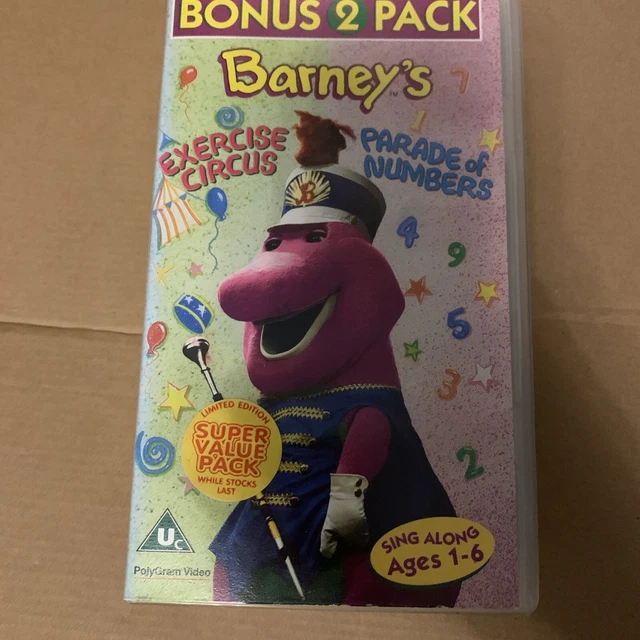 BARNEY - EXERCISE Circus / Parade Of Numbers (Double Pack) (VHS, 1997 ...