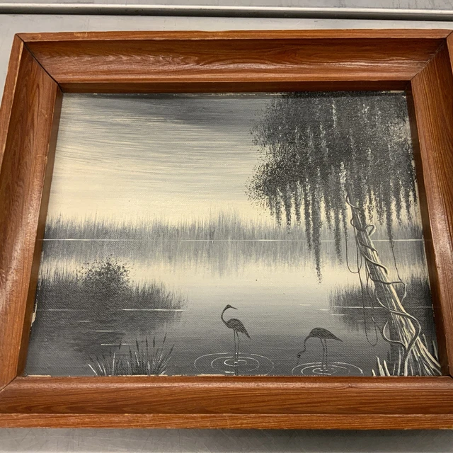RARE T. S. Driskell Louisiana Herons Original Oil Painting Bayou Artist ...