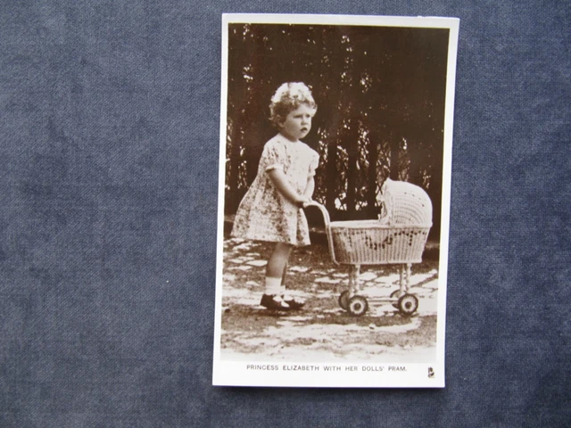 VERY OLD POSTCARD Princess Elizabeth With Her Dolls' Pram (Late Queen ...