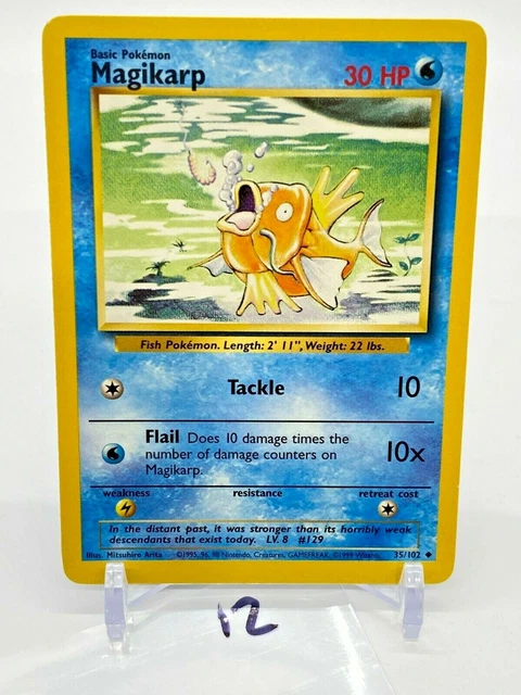 1999 MAGIKARP 35/102 Pokemon Base Set Carte Neuf/Lp WOTC Common (#12 ...