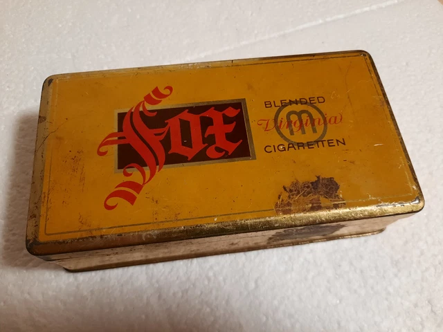 BLECHDOSE TABAK ZIGARETTE Fox blended Virginia Manoli 48er /13,5x7,5x3 ...