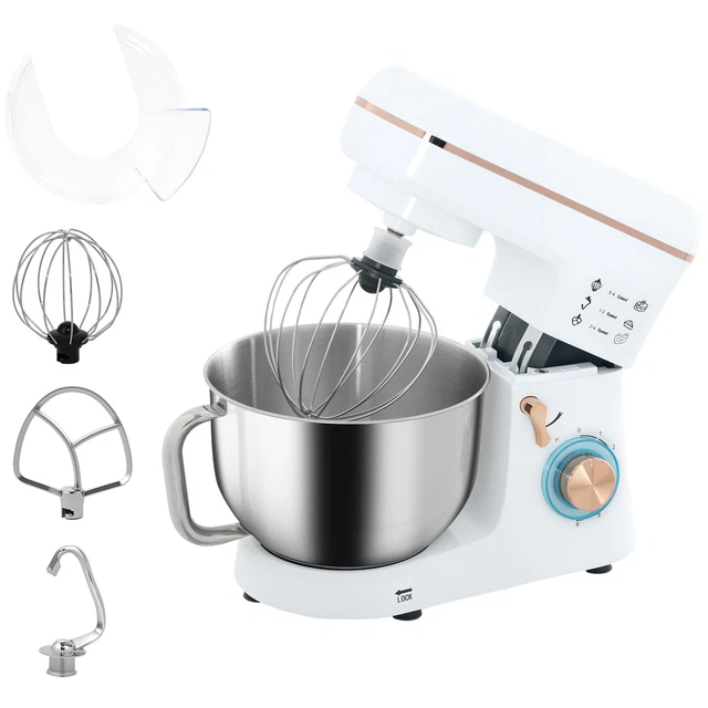 HOMCOM ELECTRIC STAND Mixer, 5L Food Mixer with Dough Hook, Whisk ...