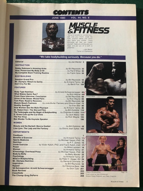 1983 MUSCLE & FITNESS June Vol.44 #6 Robby Robinson Patsy Chapman Cover ...