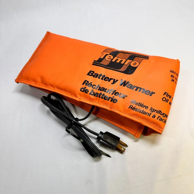 TEMRO BATTERY WARMER Heated Pad Wrap Around Plug In Sure Start Battery ...