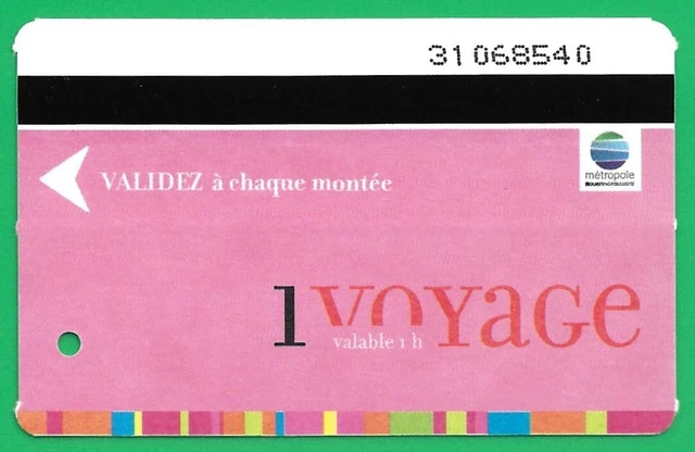 TICKET BUS MÉTRO tramway 1 voyage réseau astuce Rouen. métrobus EUR 1 ...