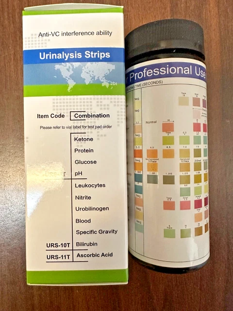 URINE DIPSTICK 11 Parameter Urinalysis Reagent Strips (100) w ...