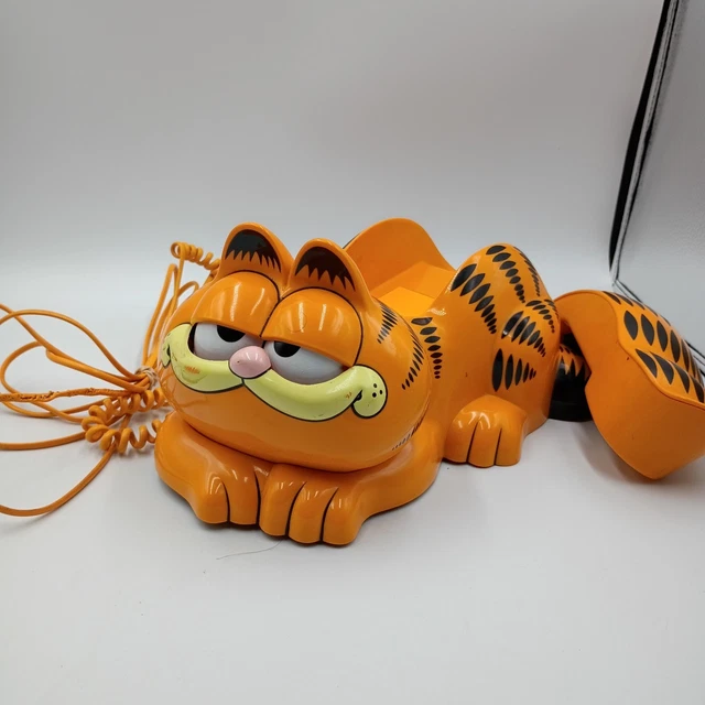 VINTAGE TYCO GARFIELD Cat Cartoon Landline Telephone, Eyes Open and ...
