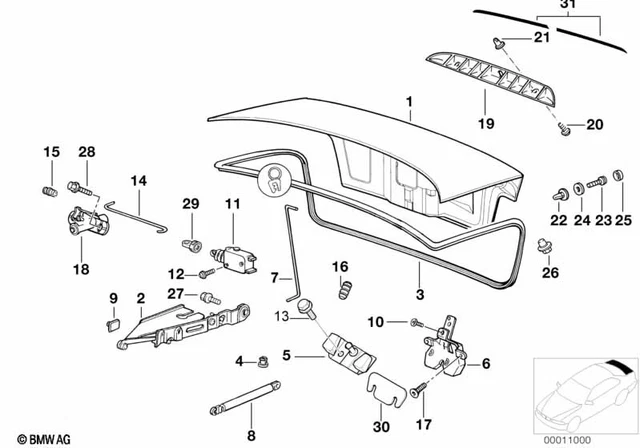 BMW GENUINE BUFFER Stop With Ejector 34N Replacement Spare 51248187291 ...