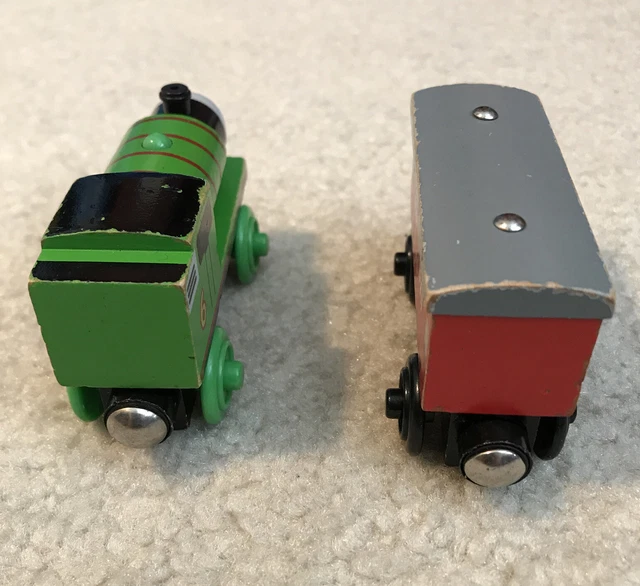 RARE THOMAS FRIENDS Hard At Work Percy Sodor Mail Car Wooden Railway ...