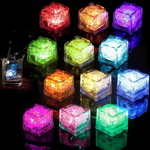 LIGHT UP ICE Cubes for Drinks - 12 Pack Led Ice Cubes Glow Cube ...