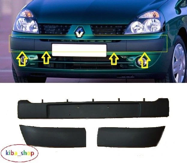 FOR RENAULT CLIO Thalia Symbol Front Bumper Moulding Trim L+R+Center ...