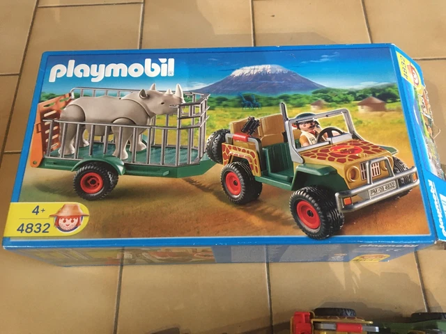 PLAYMOBIL 4832 VÉHICULE Safari avec Rhinocéros Complet EUR 19,00 ...