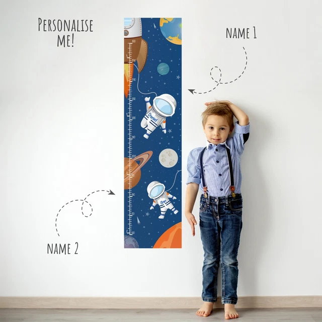 PERSONALISED TWO NAMES Height Growth Chart Astronauts Planets Space £17 ...