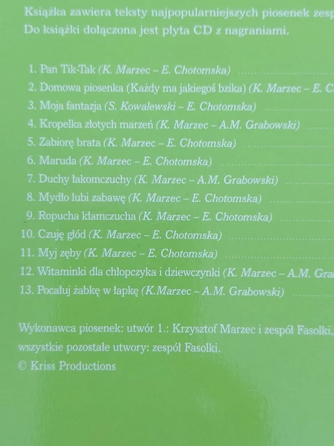 CD - FASOLKI - najwieksze przeboje(Pan Tik-Tak,Maruda,Myj Zeby...) EUR 7,00 - PicClick IT