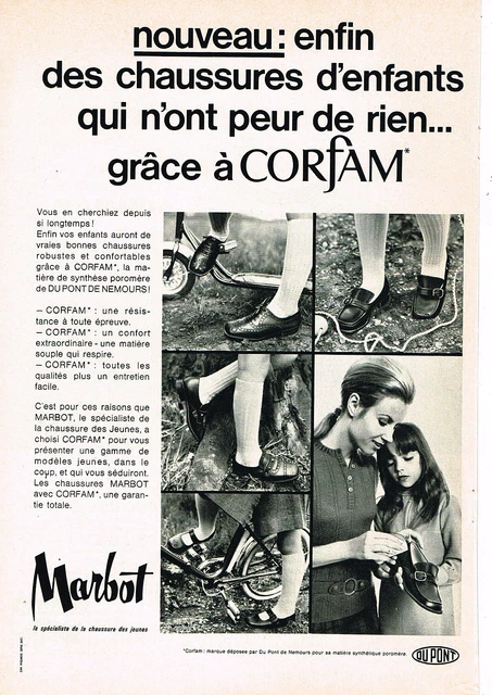 PUBLICITE ADVERTISING 045 1969 MARBOT chaussures enfants Corfam EUR 3 ...